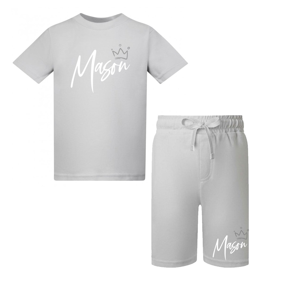 Grey Co-Ord Personalised Short & T-Shirt Set – ShopMiniVIP